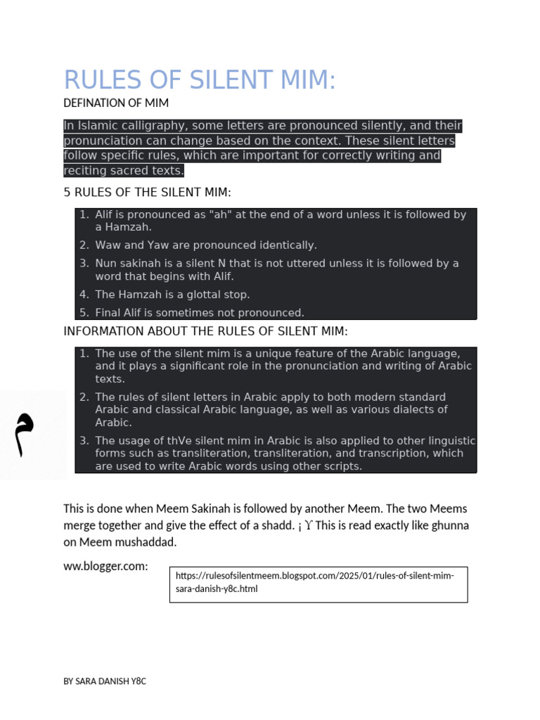 Rules of Silent Mim | PDF