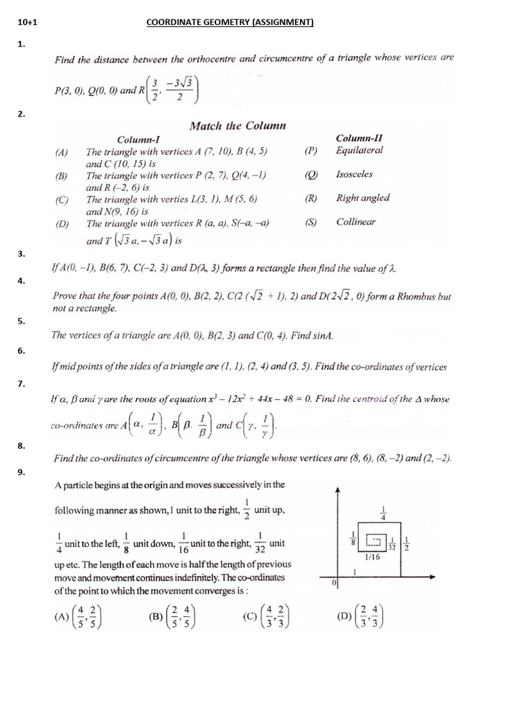 Coordinate Geometry Assignment | PDF