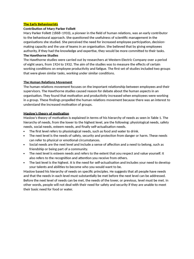 Behavioral Management Theories | PDF | Cognitive Science | Psychology