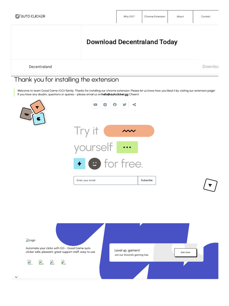 Thank You for Installing the Extension - GG Auto Clicker - GG Auto ...