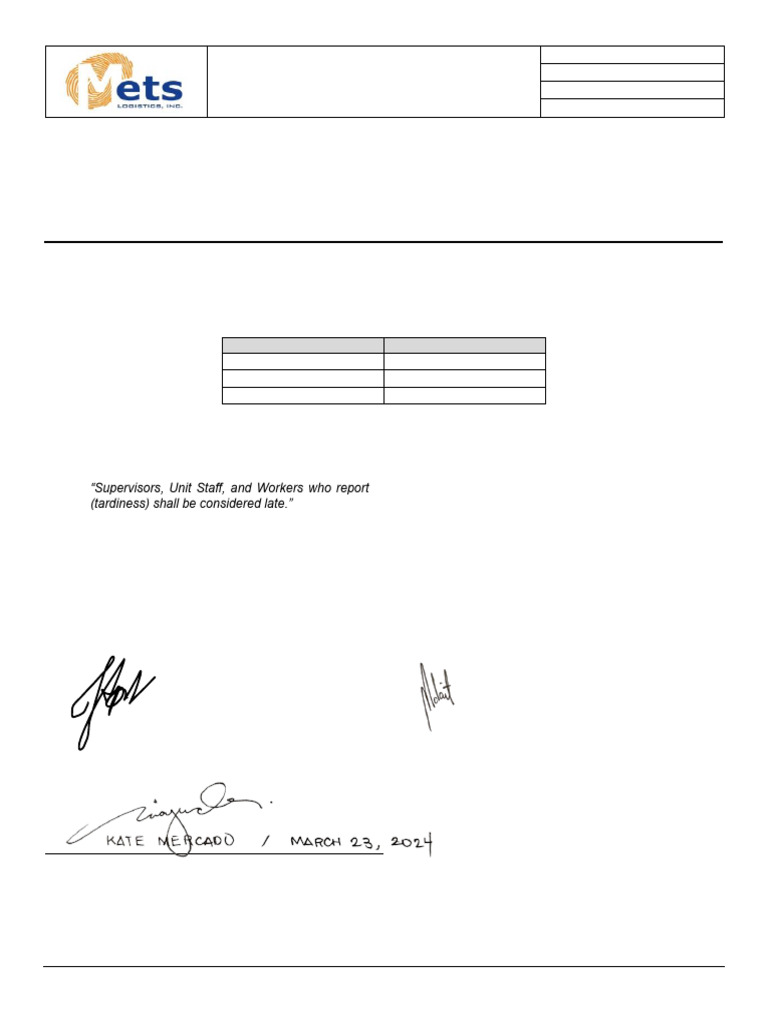 NTE-24-049 Kate Erica Mercado_Tardiness | PDF