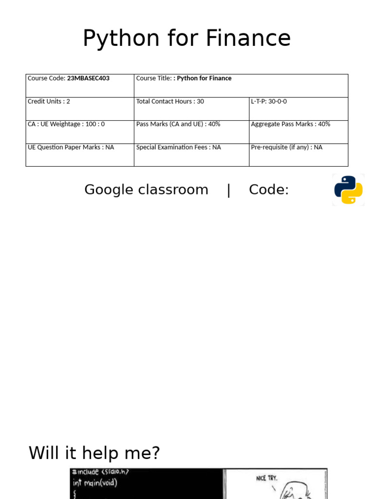 Python For Finance-Module 1-Day 1 and Day 2 | PDF | Python (Programming ...