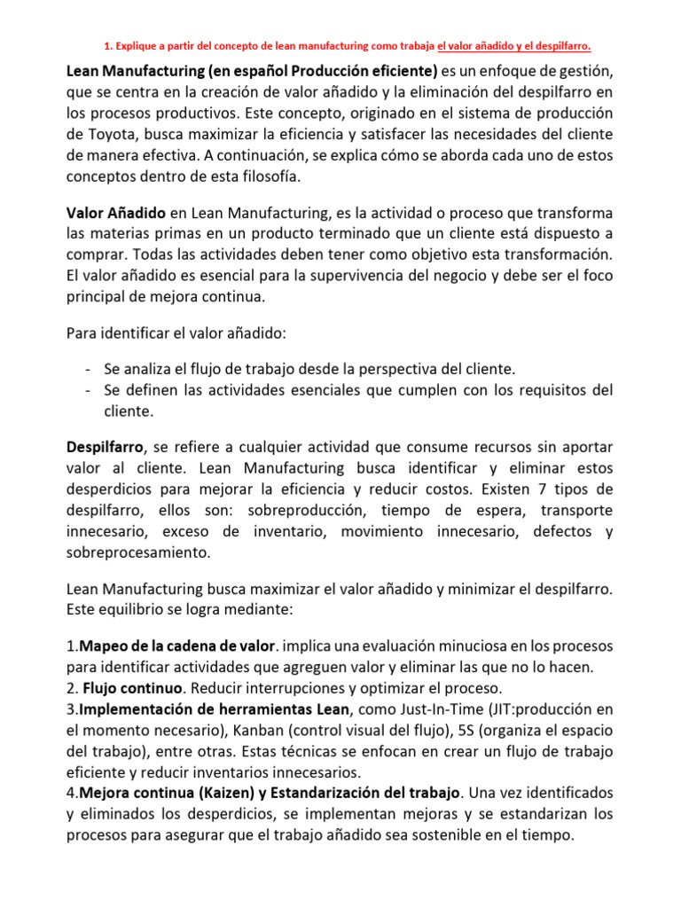 Fpreguntas Final2024 | PDF | Calidad (comercial) | Lean Manufacturing