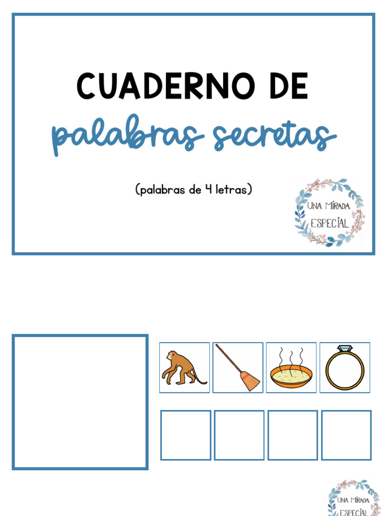 CUADERNO DE PALABRAS SECRETAS 4 LETRAS Vhtcuw | PDF