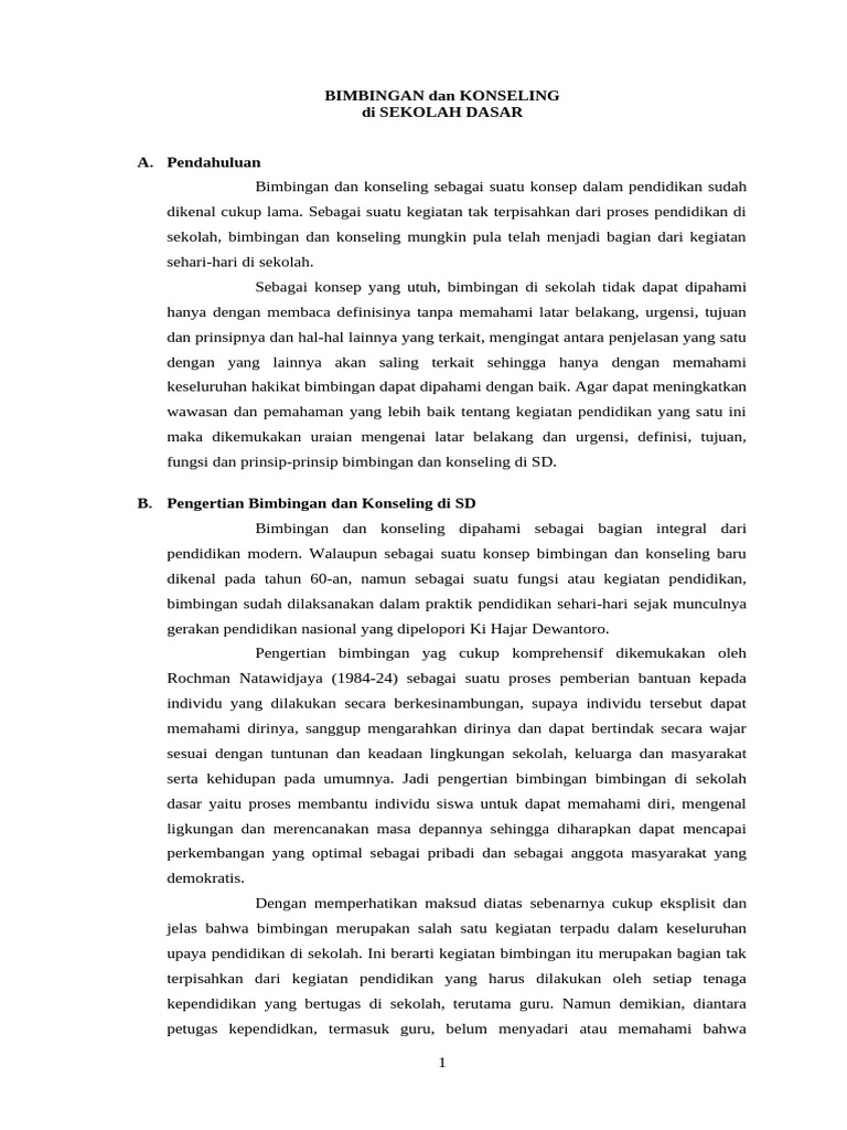 BK Di Sekolah Dasar | PDF