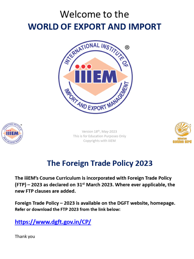 Export - Import Cycle - 16th Sep-23 | PDF | Business