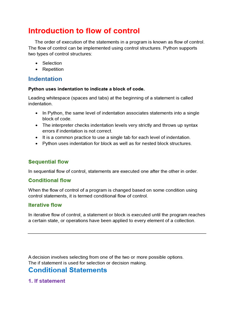 6 Introduction To Flow of Control | PDF | Control Flow | Computing