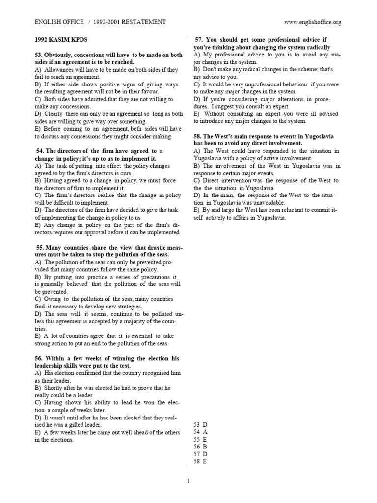 Restatement Key | PDF
