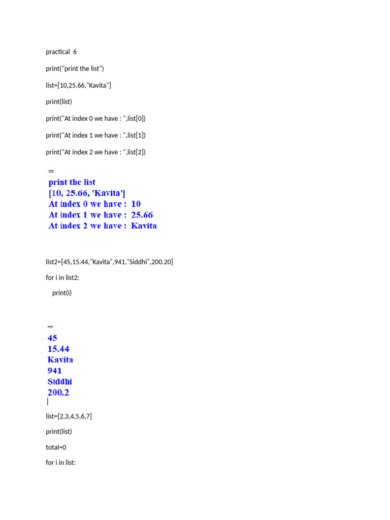 Practical6 Kavita Output | PDF