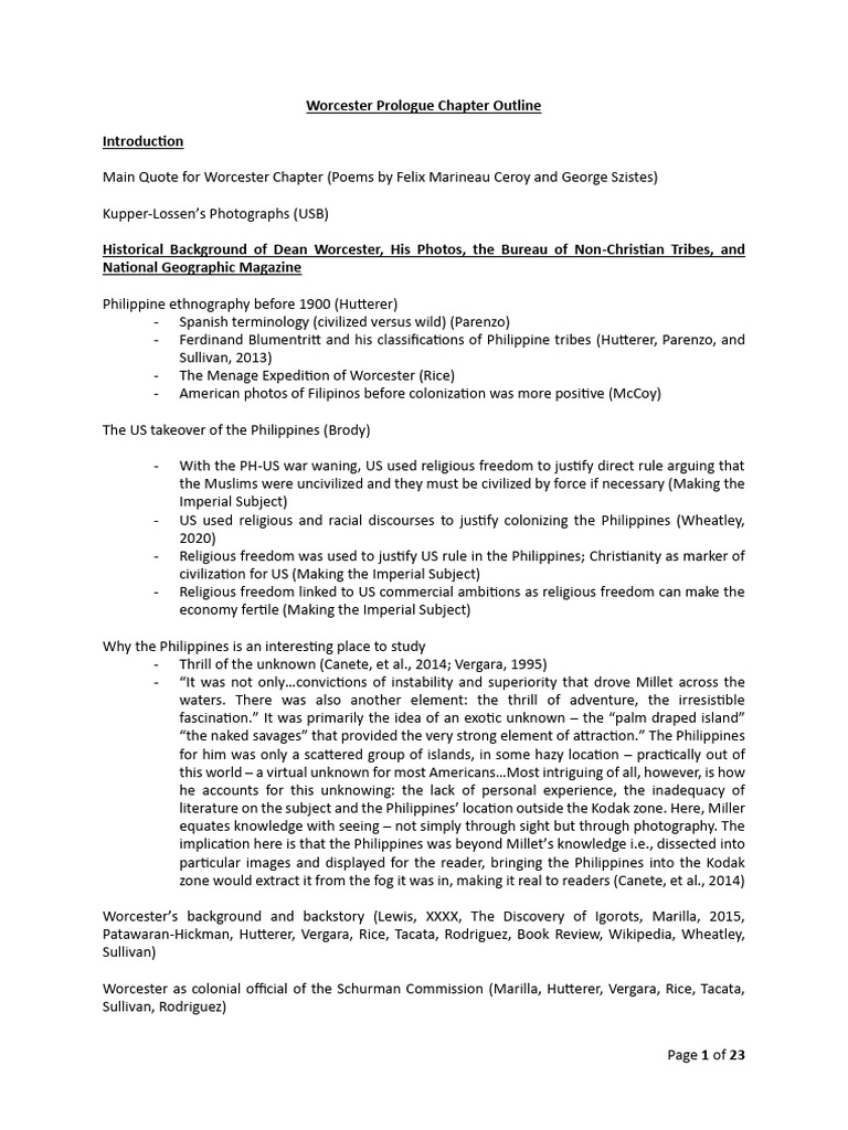 Worcester Prologue Chapter Outline | PDF | Race (Human Categorization ...