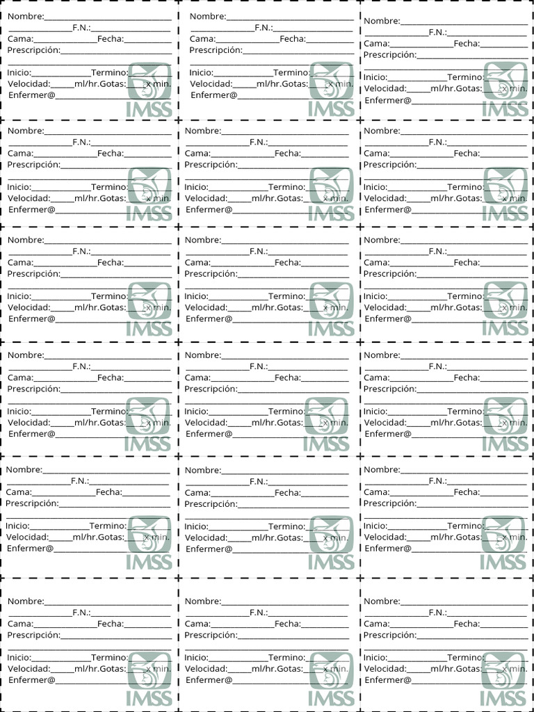Etiquetas Imss Soluciones | PDF