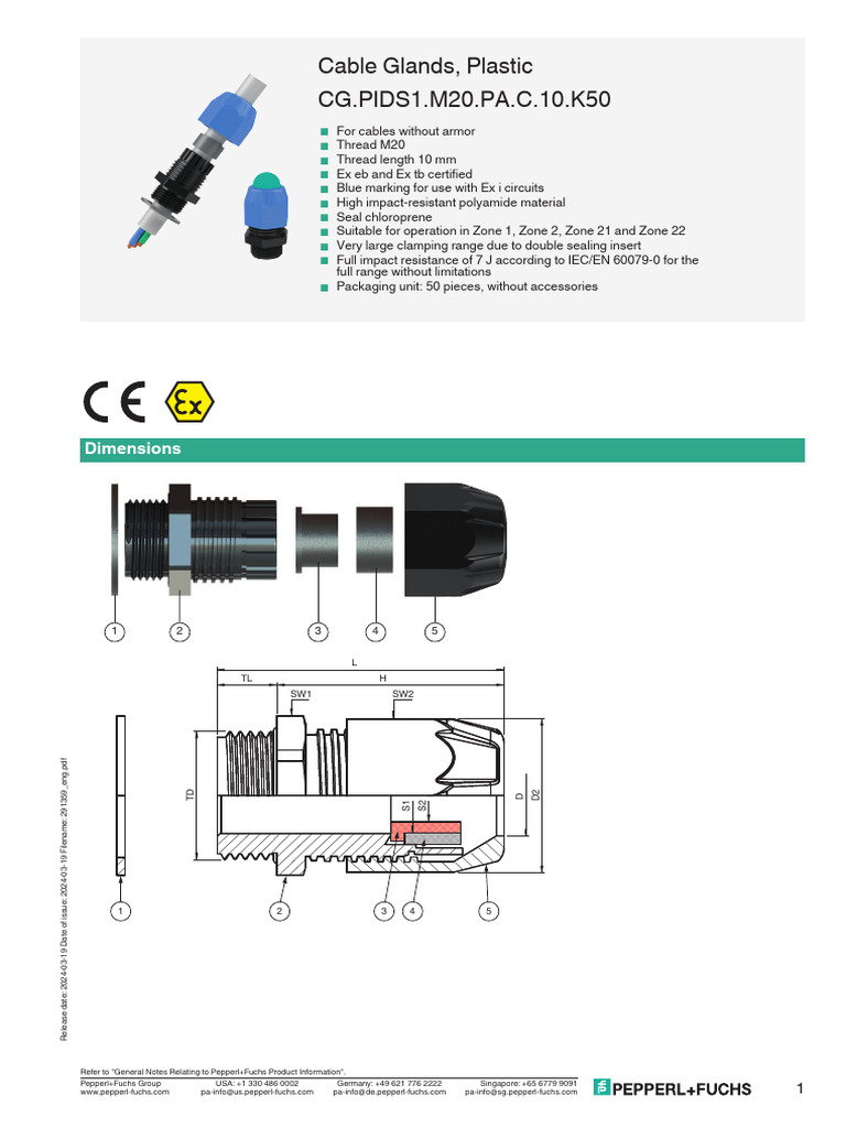 Plastic Cable Glands M20 Ex Certified | PDF