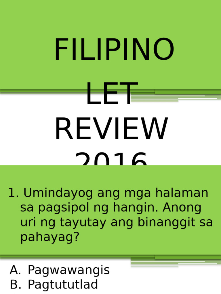 Filipino LET Review | PDF