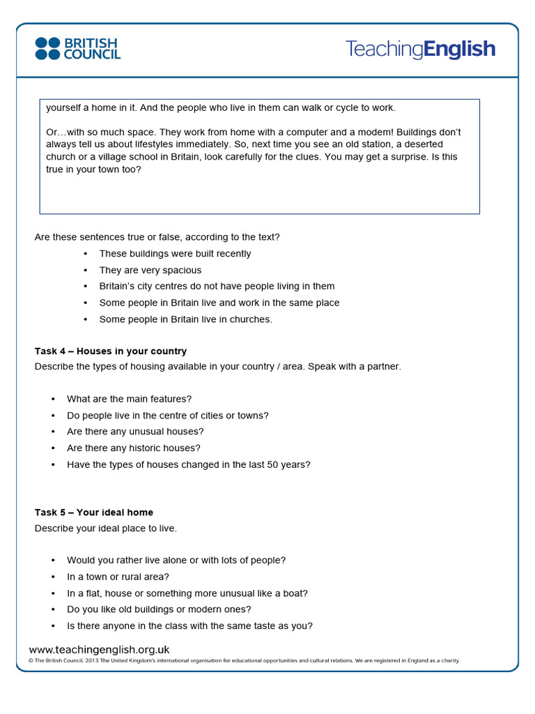 Part 2 Describe Your House | PDF