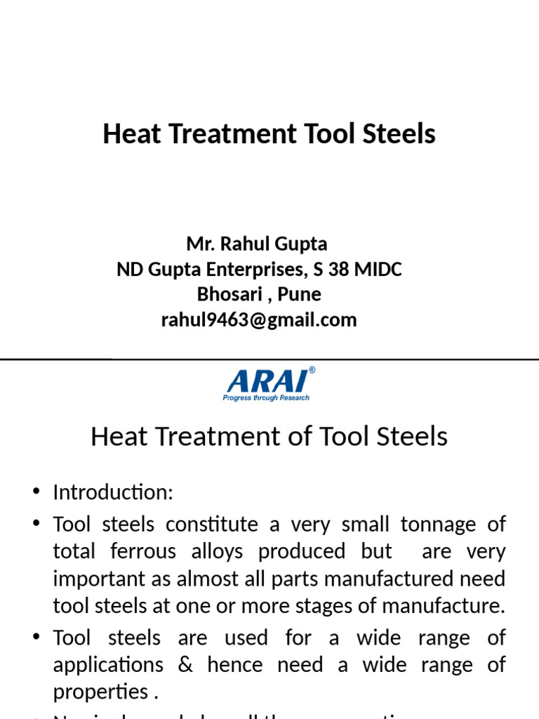 RG-Tool Steels-HT | PDF | Steel | Heat Treating