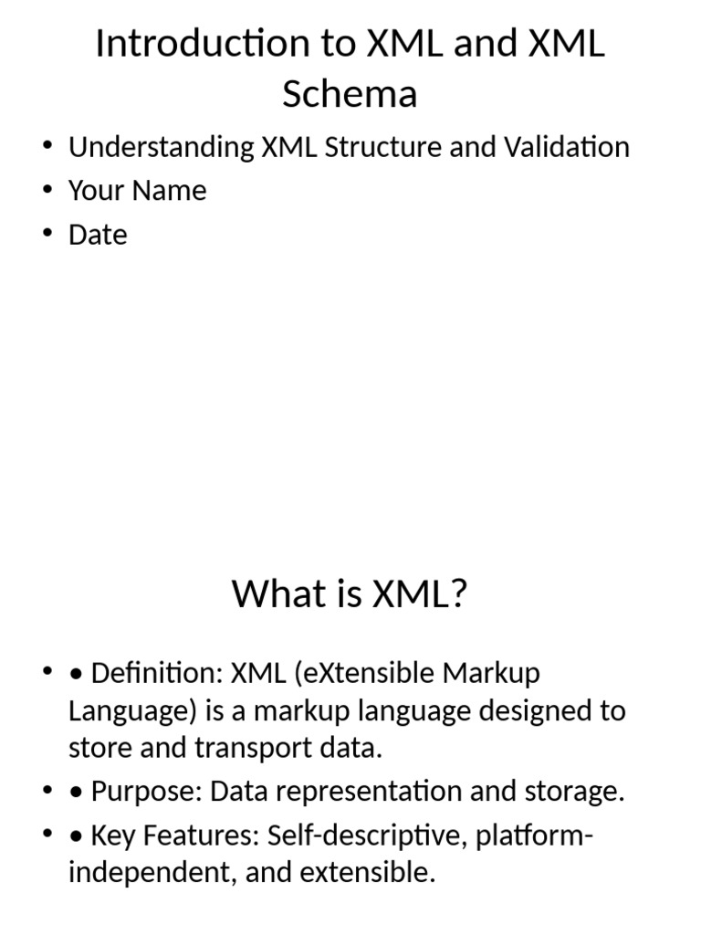XML XMLSchema Presentation | PDF