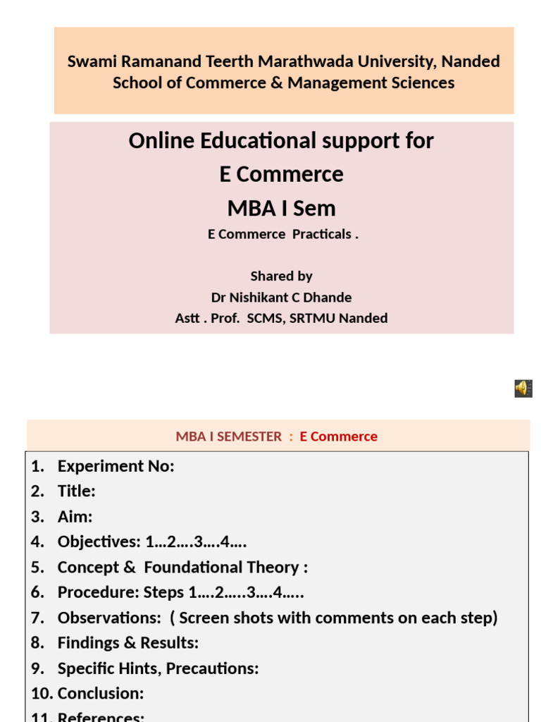 1 MBA I E Com Practicals AV | PDF | E Commerce | Computing