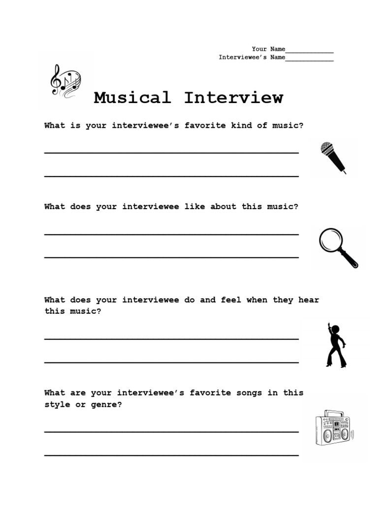 Musical Interview Worksheet | PDF
