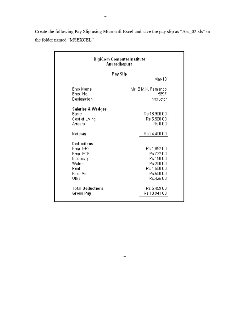 Excel Sheet -6 | PDF