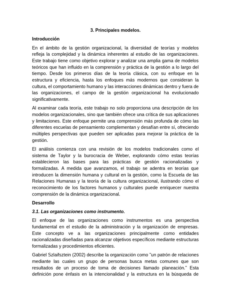 Principales Modelos. | PDF | Aprendizaje | Institución