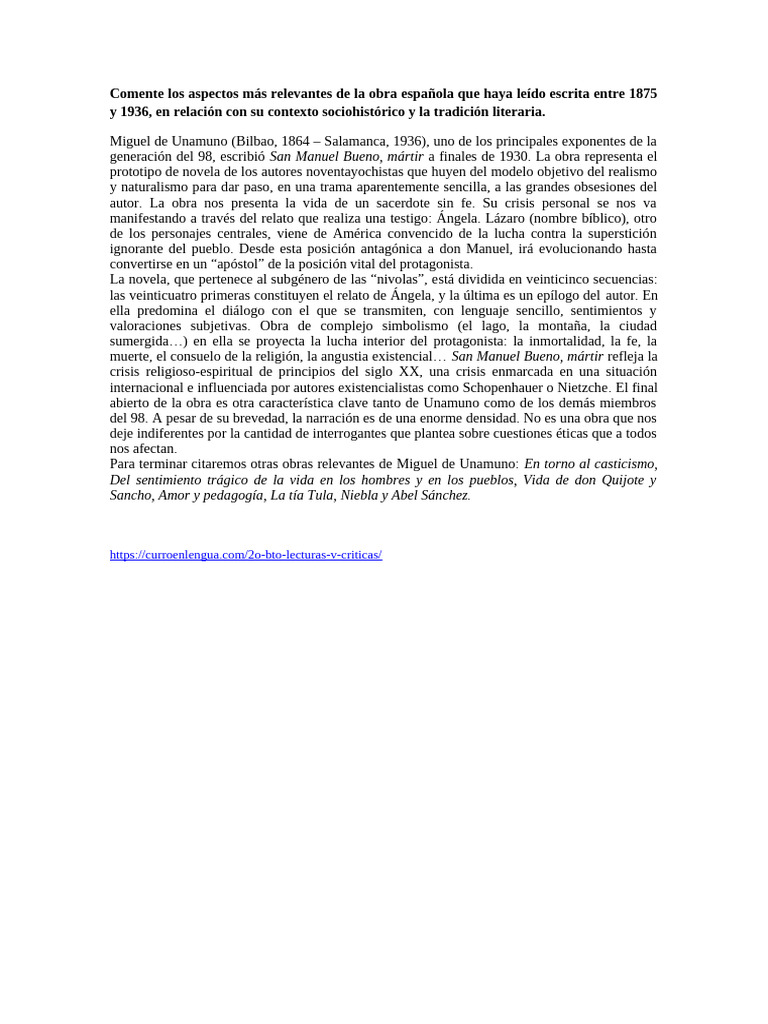 San Manuel Bueno, Mártir | PDF