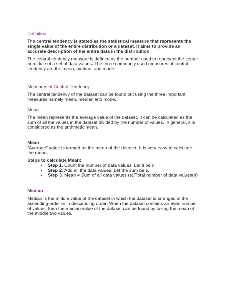 Mean Median Mode | PDF | Arithmetic Mean | Median