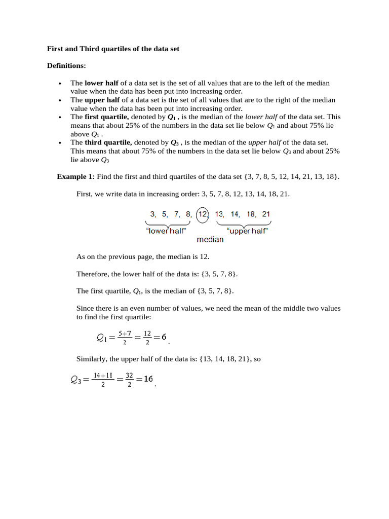 Data Preprocessing Problems - Quartile, Box Whisker | PDF | Descriptive Statistics | Statistical ...