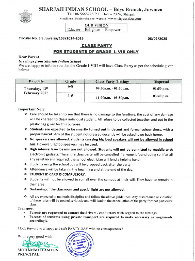 153 Class Party Grade 1-8 | PDF