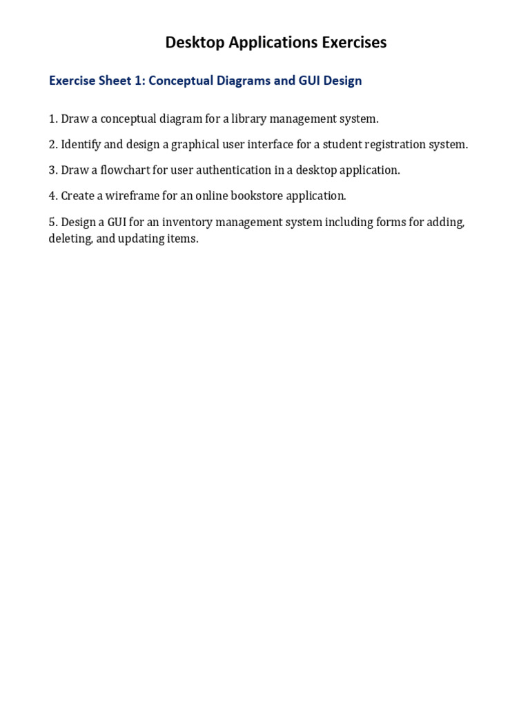 desktop_app_exercises | PDF | Graphical User Interfaces | Computer Program