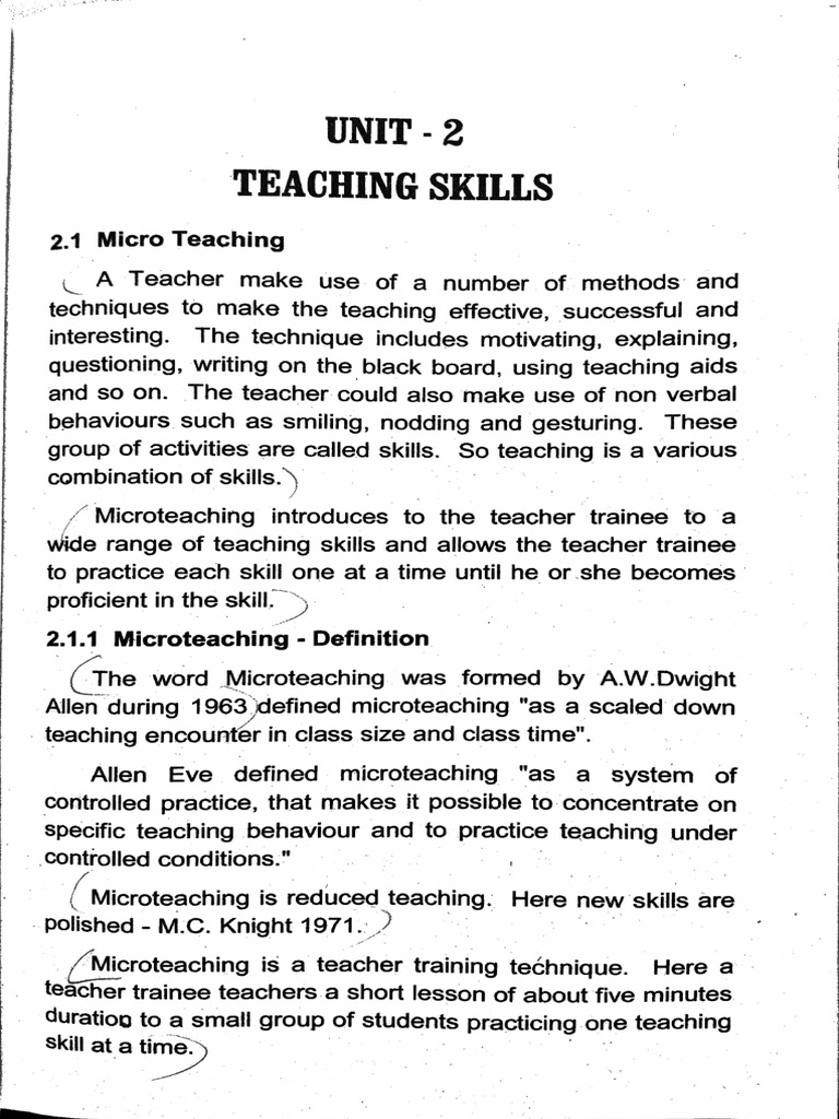 Unit-2 - Teaching Skills | PDF