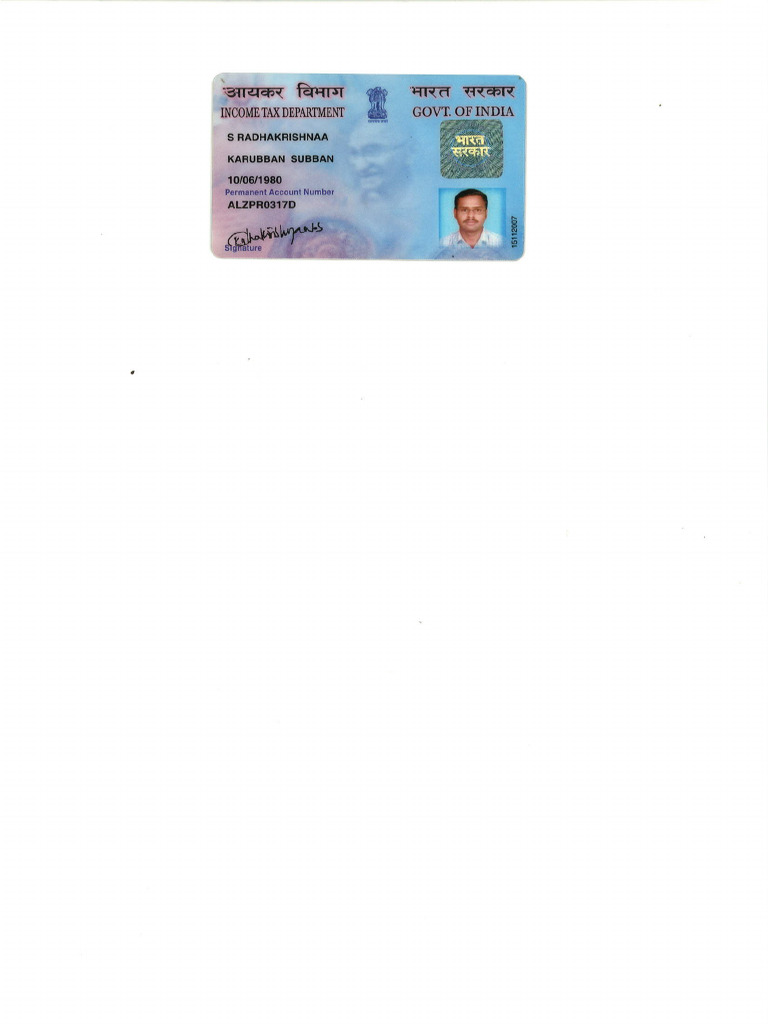 Radhakrishnaa - Pan Card | PDF