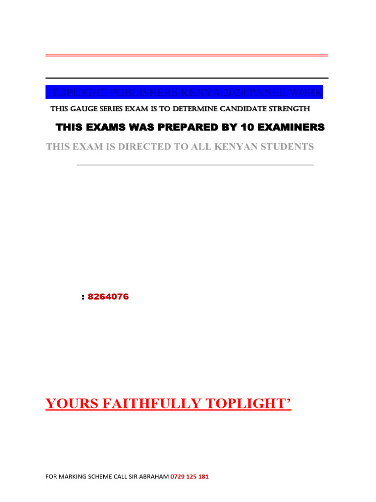 History Pp1 Final Gauge Prediction 2024 | PDF | Kenya