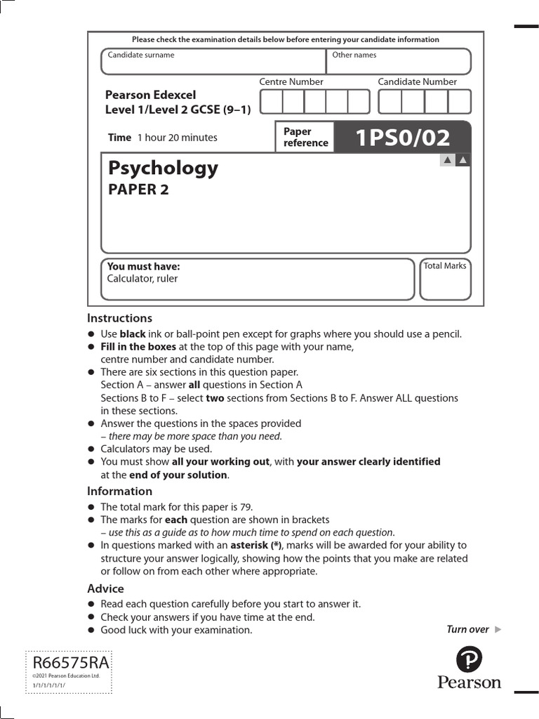 R66575RA Interactive PDF 1PS0 - 02 Question Paper | PDF | Placebo | Sleep