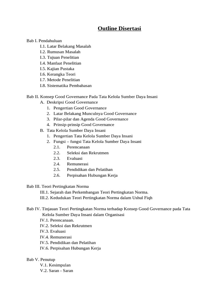Outline Disertasi | PDF