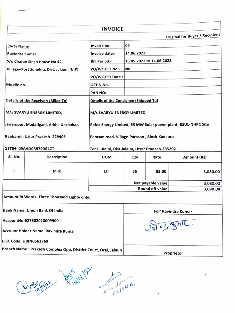 9-Ravindra Kumar-Milk-16.05.22 To 14.06.22 | PDF