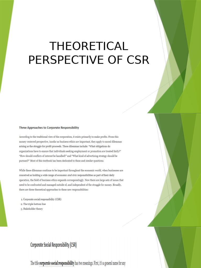 Theoretical Perspectives of CSR 2 | PDF