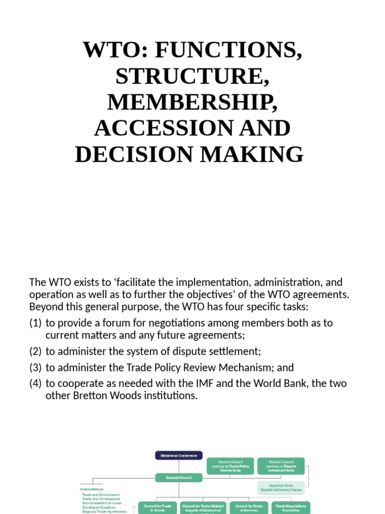 WTO - Functions and Structure | PDF | World Trade Organization | Economies