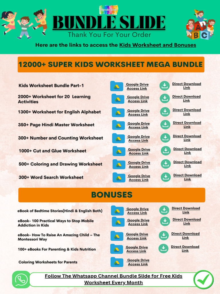 12000+ Super Kids Worksheet Mega Bundle | PDF