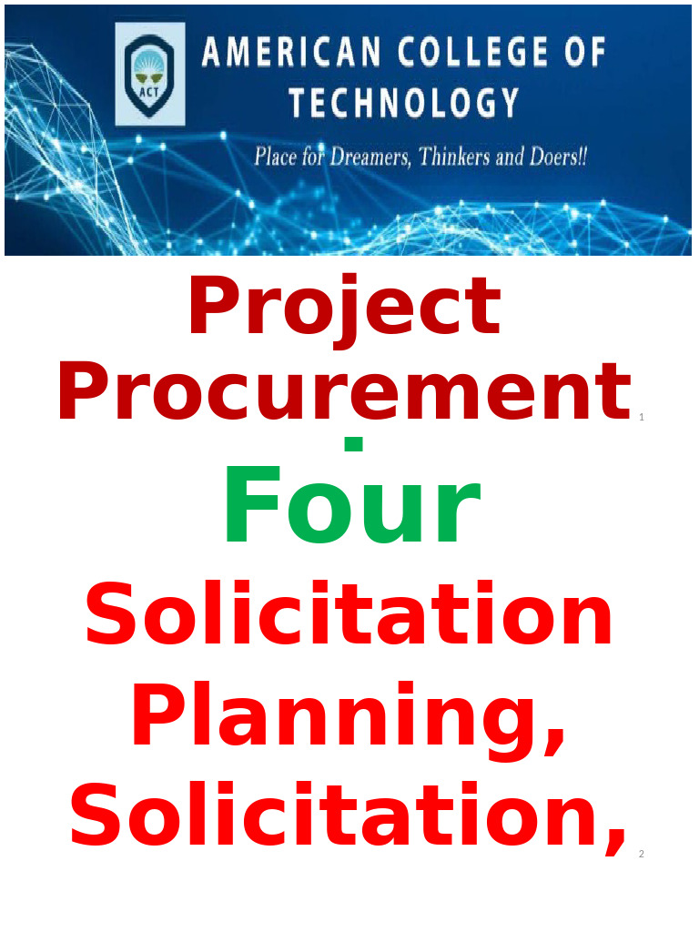 04 CH Project Procurement Admin | PDF | Supply Chain | Procurement