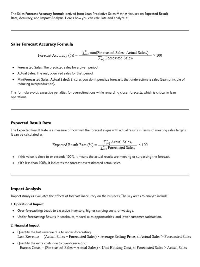 Sales Forecast Accuracy Pdf Accuracy And Precision Forecasting