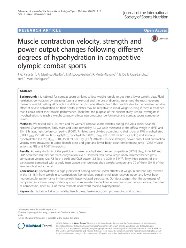 Muscle Contraction Velocity, Strength and Power Output Changes ...