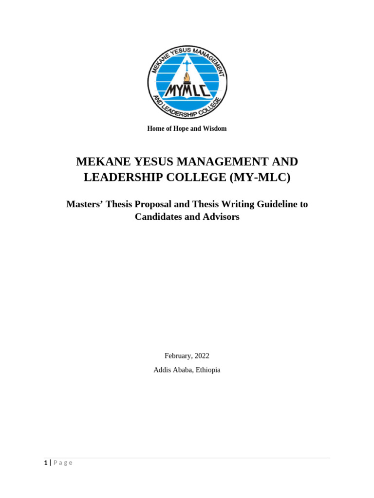 Thesis Writing Guidelines for MY-MLC | PDF | Quantitative Research ...