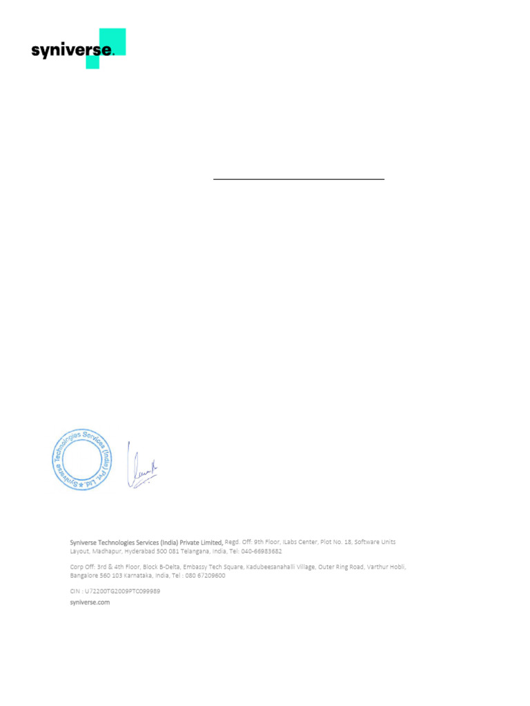 Syniverse Exit Letter | PDF