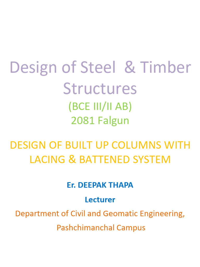 Design of Built Up Columns Lacing Battening | PDF