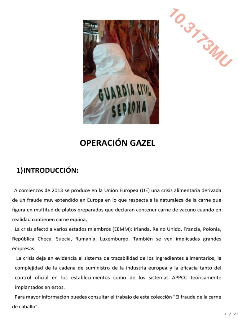 Fraude en La Carne de Caballo Bajo Control de La Guardia Civil: Operación Gazel | PDF