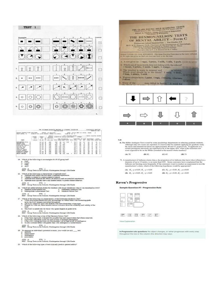 Psychological Assessment Reviewer | PDF | Wechsler Adult Intelligence ...
