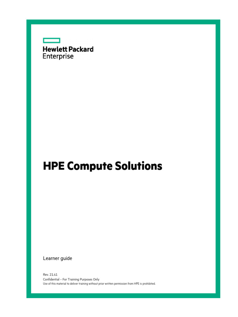 99-Using HPE Compute Solutions 21.41 Learner Guide | PDF | Computer Architecture | Computing
