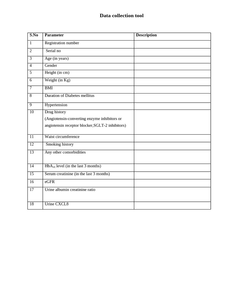 Data Collection Tool | PDF