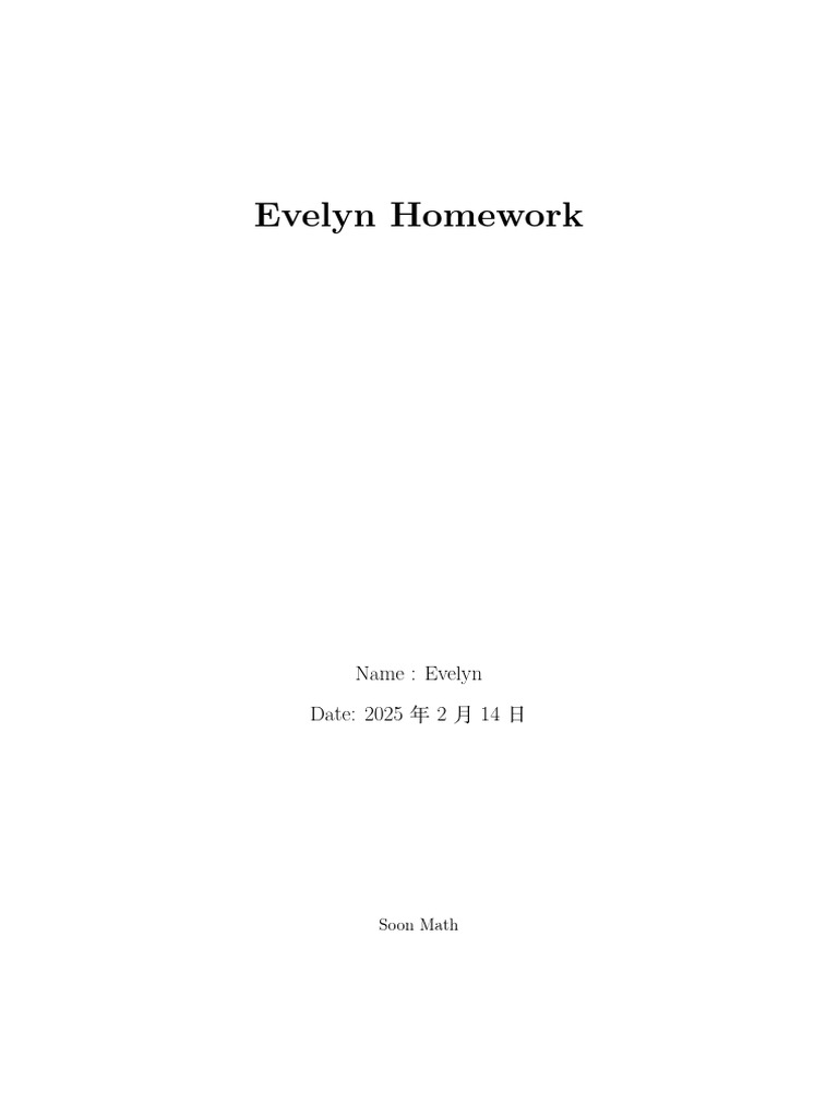 Evelyn's Math Homework | PDF