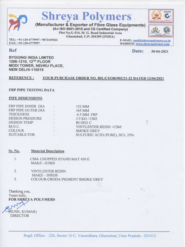 Mtc-Pipe - Shreya Polymers | PDF